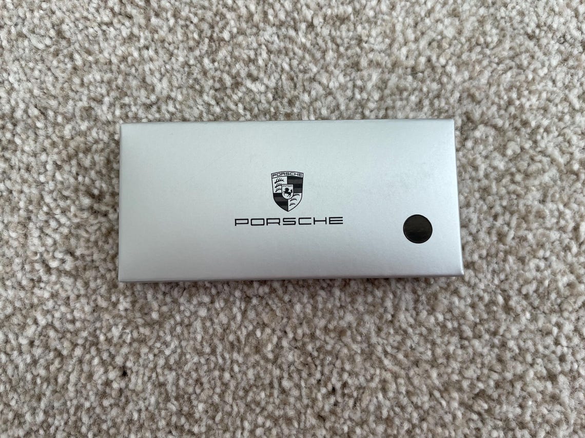PORSCHE Original Leather Crest Key Ring Fob Chain, Black, WAP0500920E ...