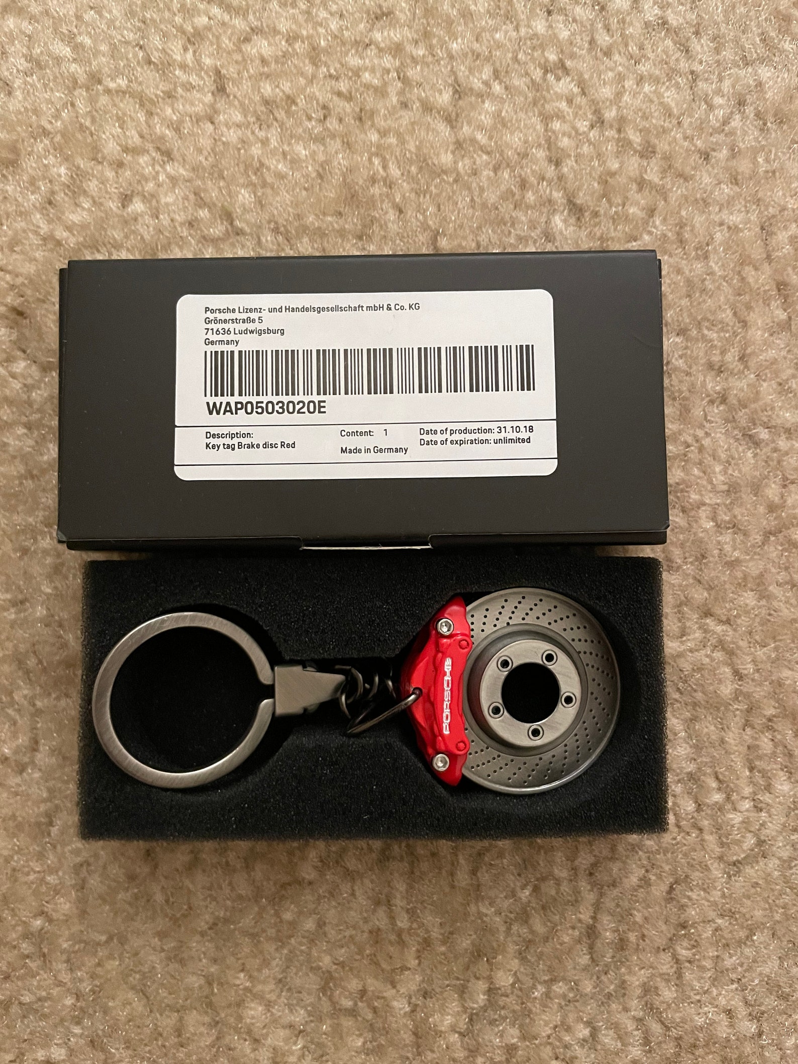PORSCHE Keychain Red Brake Caliper 911 GT3 GT2 GT4 Spyder Key Ring Fob ...