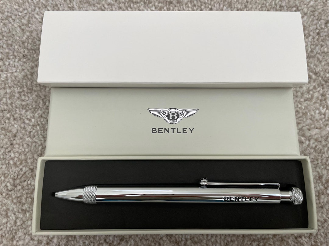 BENTLEY Original Novelty Silver Metal Twisted Ballpoint Pen Wz/box VIP ...