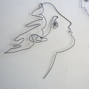 Wire Sculpture Woman Face Angel Draw Picasso Inspiration - Etsy
