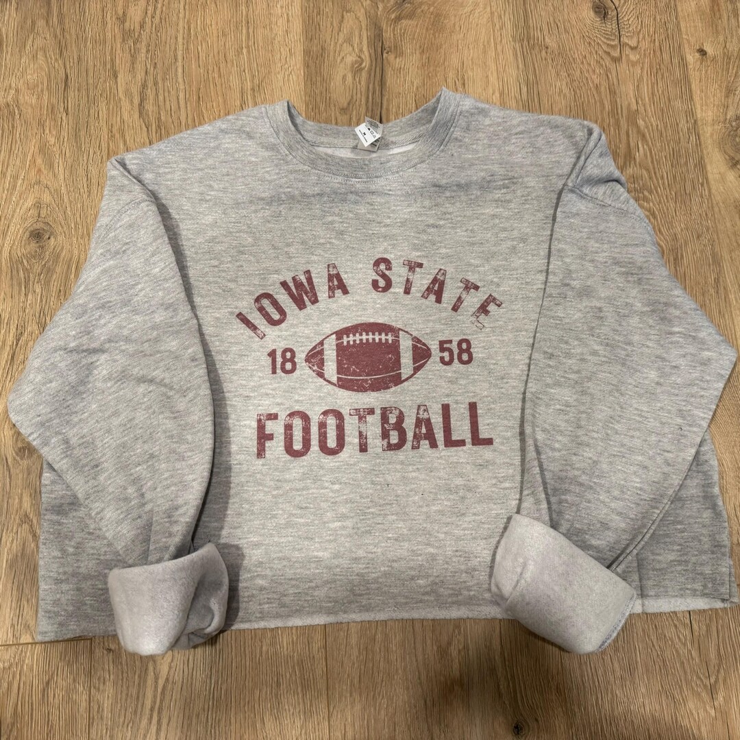 Retro ISU Football | Crop Crewneck - Etsy