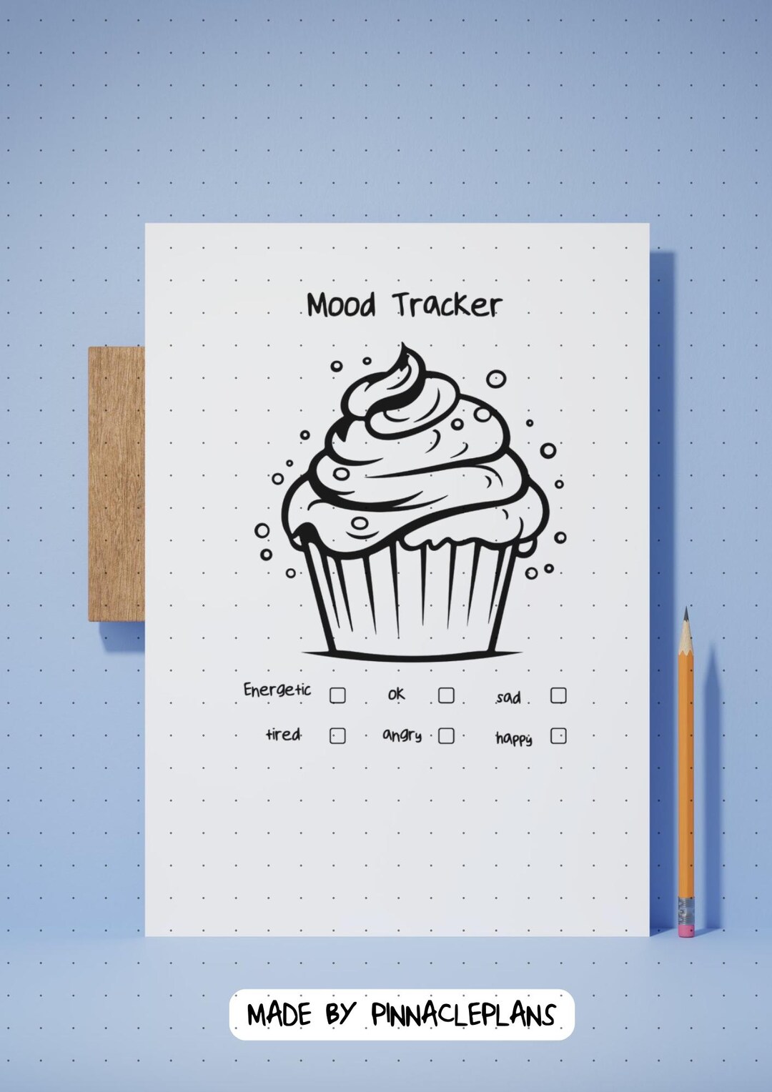 Cupcake Mood Tracker PRINTABLE Journal Page Planner Page Feelings ...
