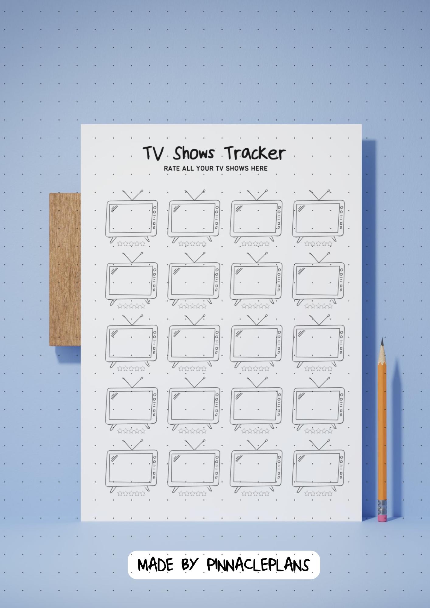 Shows Watched Tracker PRINTABLE Journal Page Planner Page TV Tracker ...