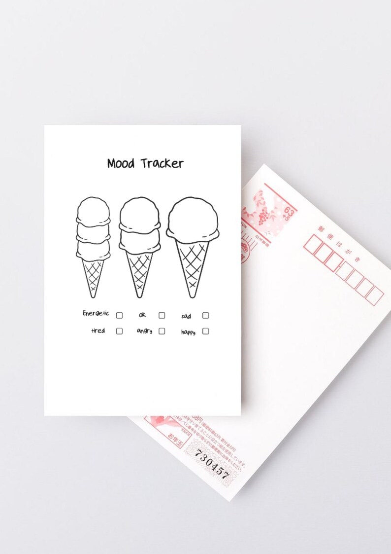 Ice Cream Mood Tracker PRINTABLE Journal Page Planner Page Feelings ...
