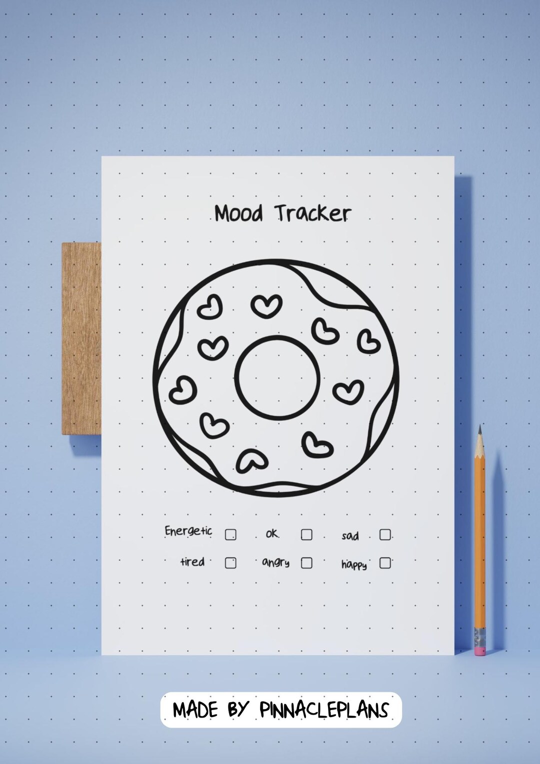 Donut Mood Tracker PRINTABLE Journal Page Planner Page Feeling Tracker ...