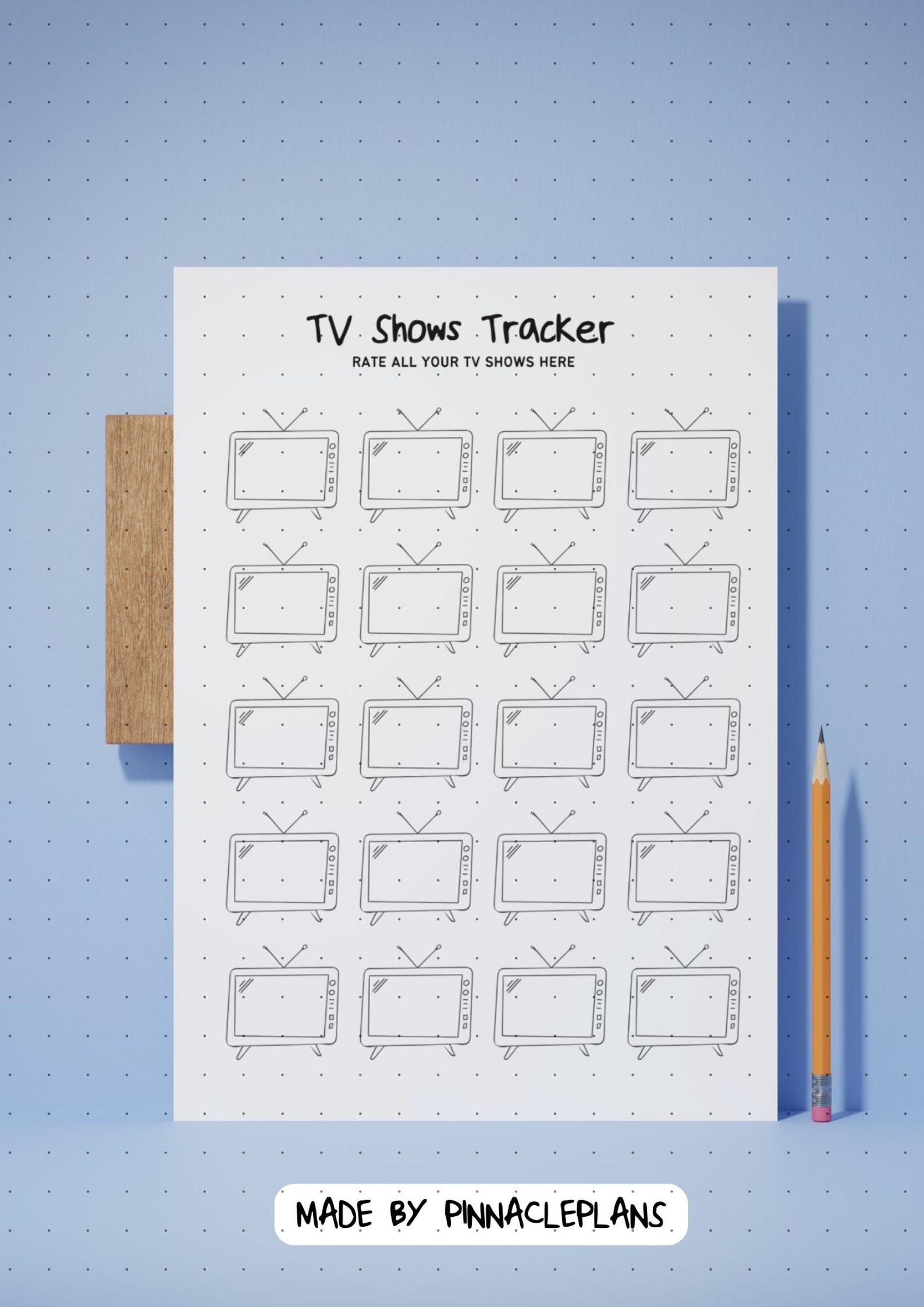Shows Watched Tracker PRINTABLE Journal Page Planner Page TV Tracker ...