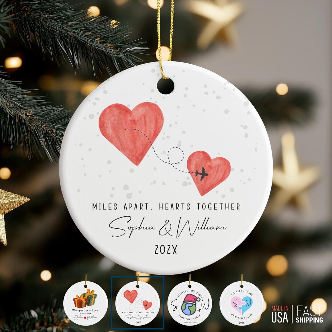 Long Distance Christmas Ornament, Personalized Couple Relationship Gift ...