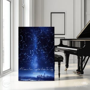 Personalized New York Star Map Night Sky, Custom Wedding Gift Canvas ...