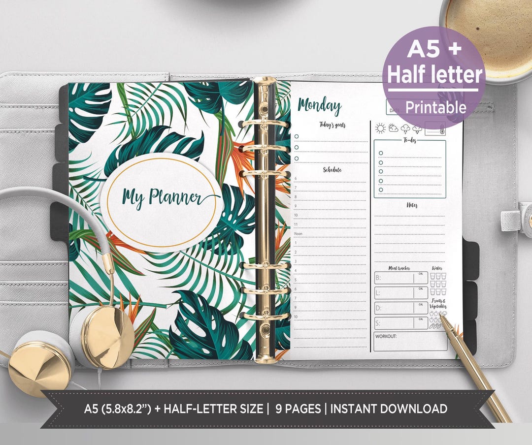 Daily Planner Printable for Bullet Journal | Daily Planner Template ...