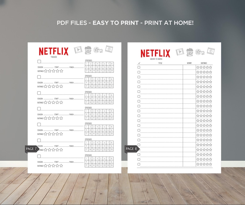 Series Tracker Printable Planner| TV Show Tracker & Movie Journal ...