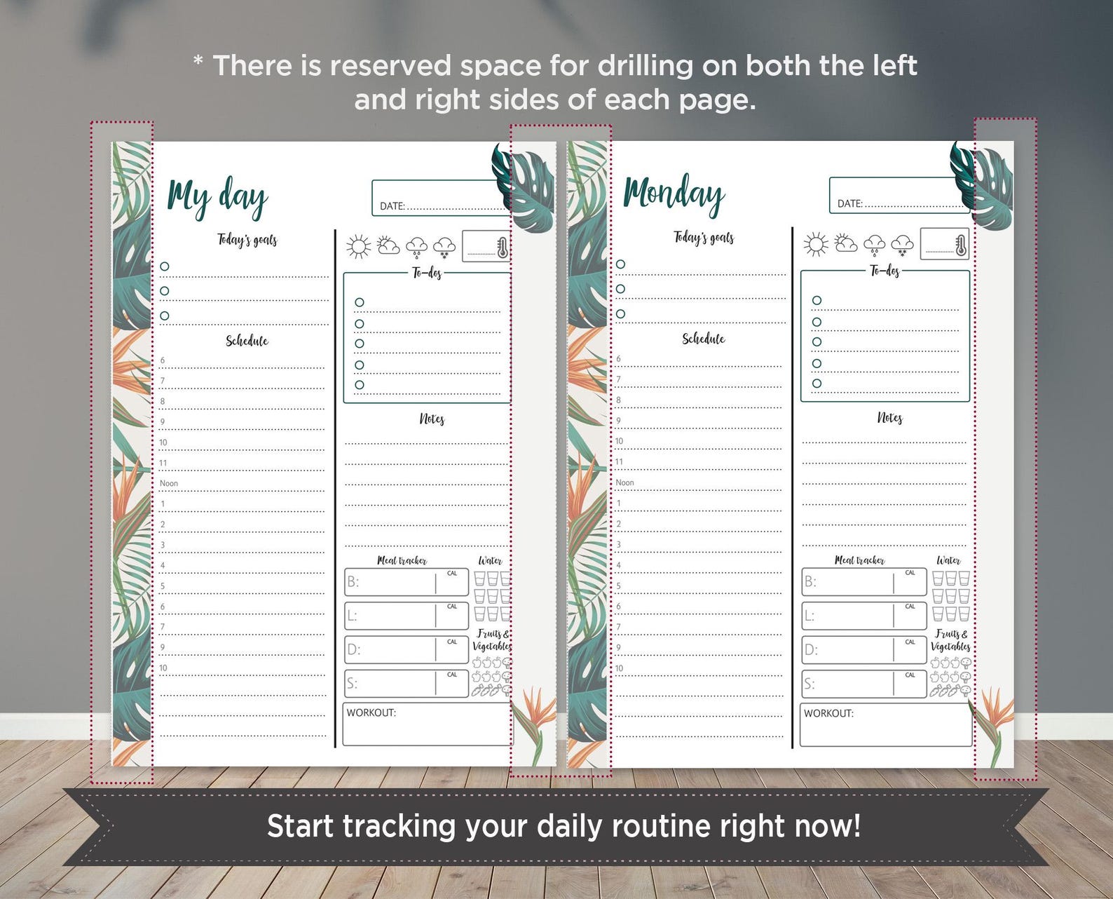 Daily Planner Printable for Bullet Journal | Daily Planner Template ...