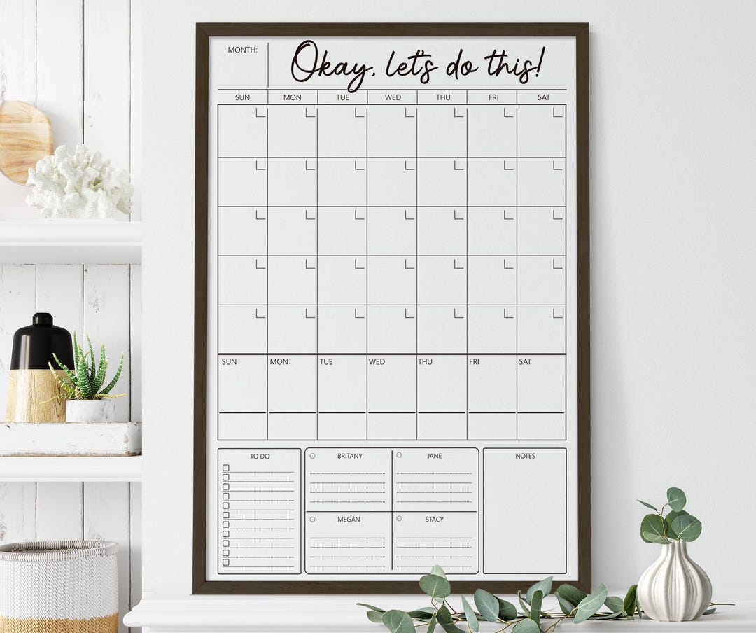 Office Wall Calendar Printable | Monthly Calendar + Weekly Overview ...