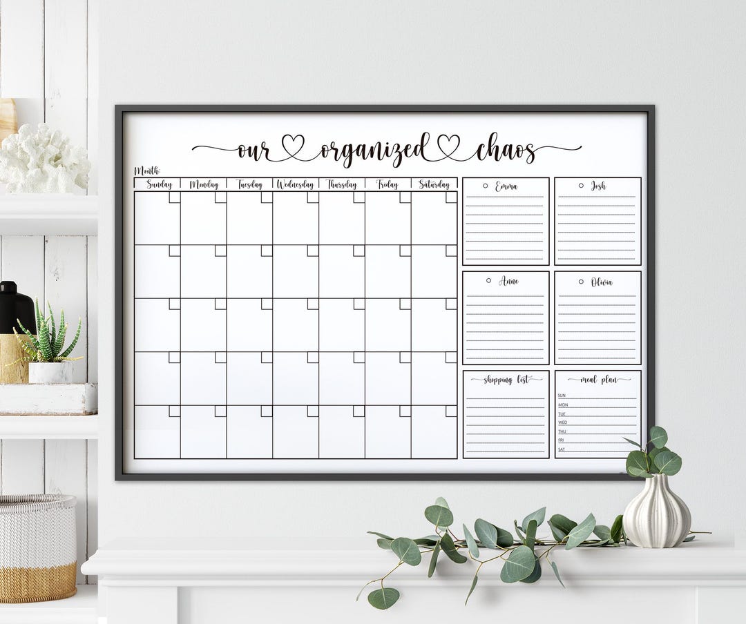 Perpetual Calendar 24x36 Printable: Stay Organized With Our Large Wall ...