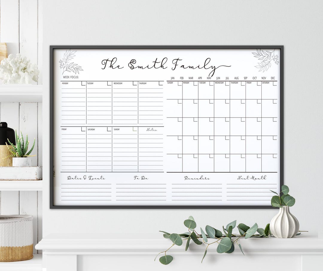 Minimal Wall Calendar Undated | Large Neutral Aesthetic Planner ...