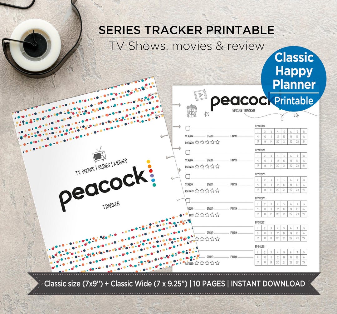 Entertainment Planner Inserts Classic Happy Planner | TV Show & Movie ...