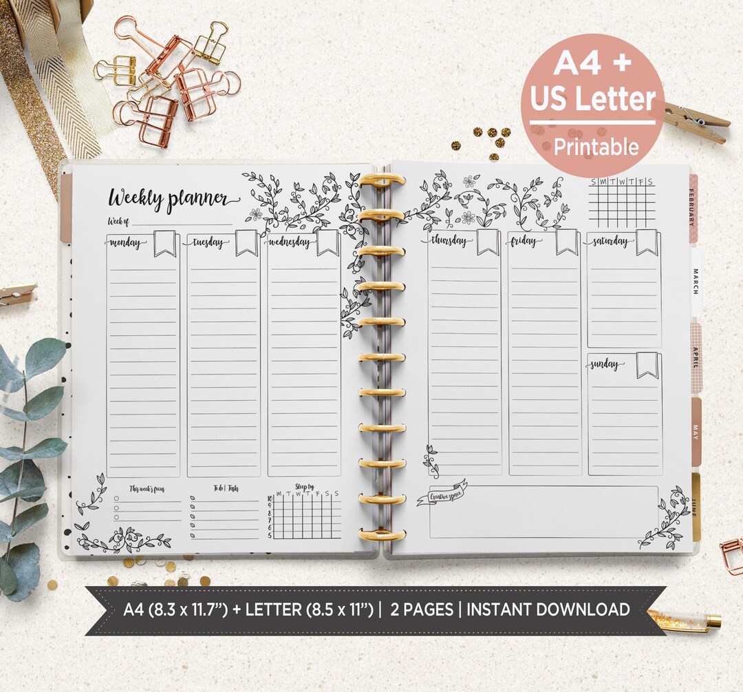 Weekly Planner to Print Bullet Journal | Goodnotes Weekly Digital ...