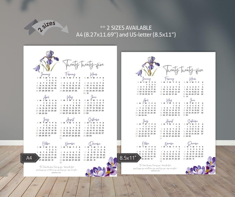 2026 Bible Verse Calendar Printable. Desk Calendar 2026 Printable, Size ...