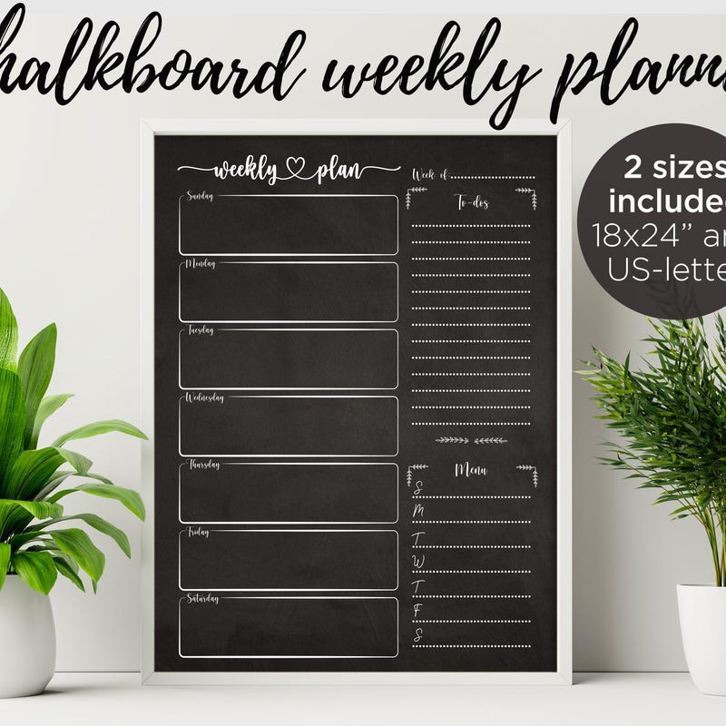 Chalkboard Planner - Etsy