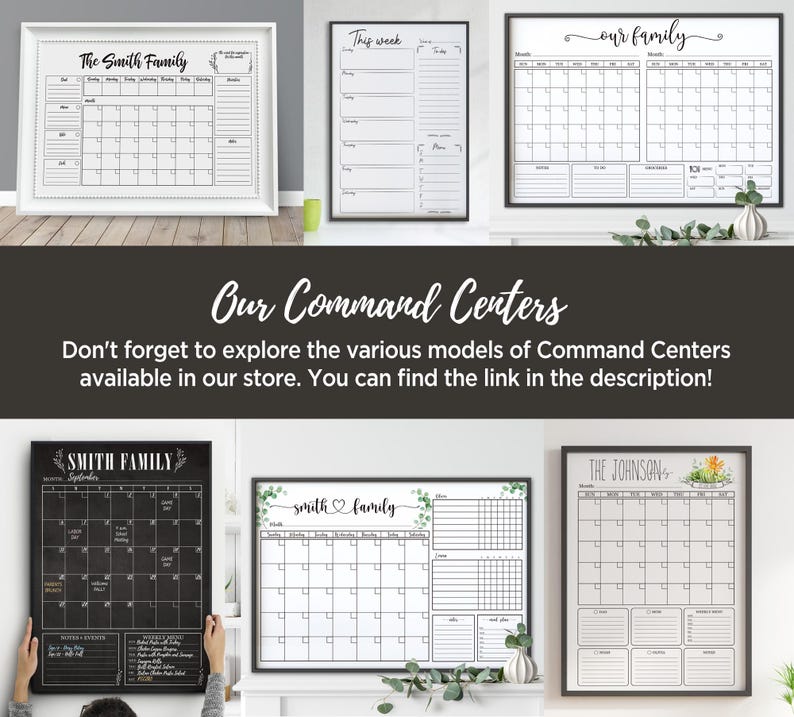 Family Weekly Organizer Printable, Family Weekly Schedule, Custom Wall ...