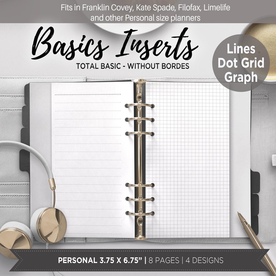 Notebook Paper Set: Lined, Dotted & Grid | Notepad Template Printable ...