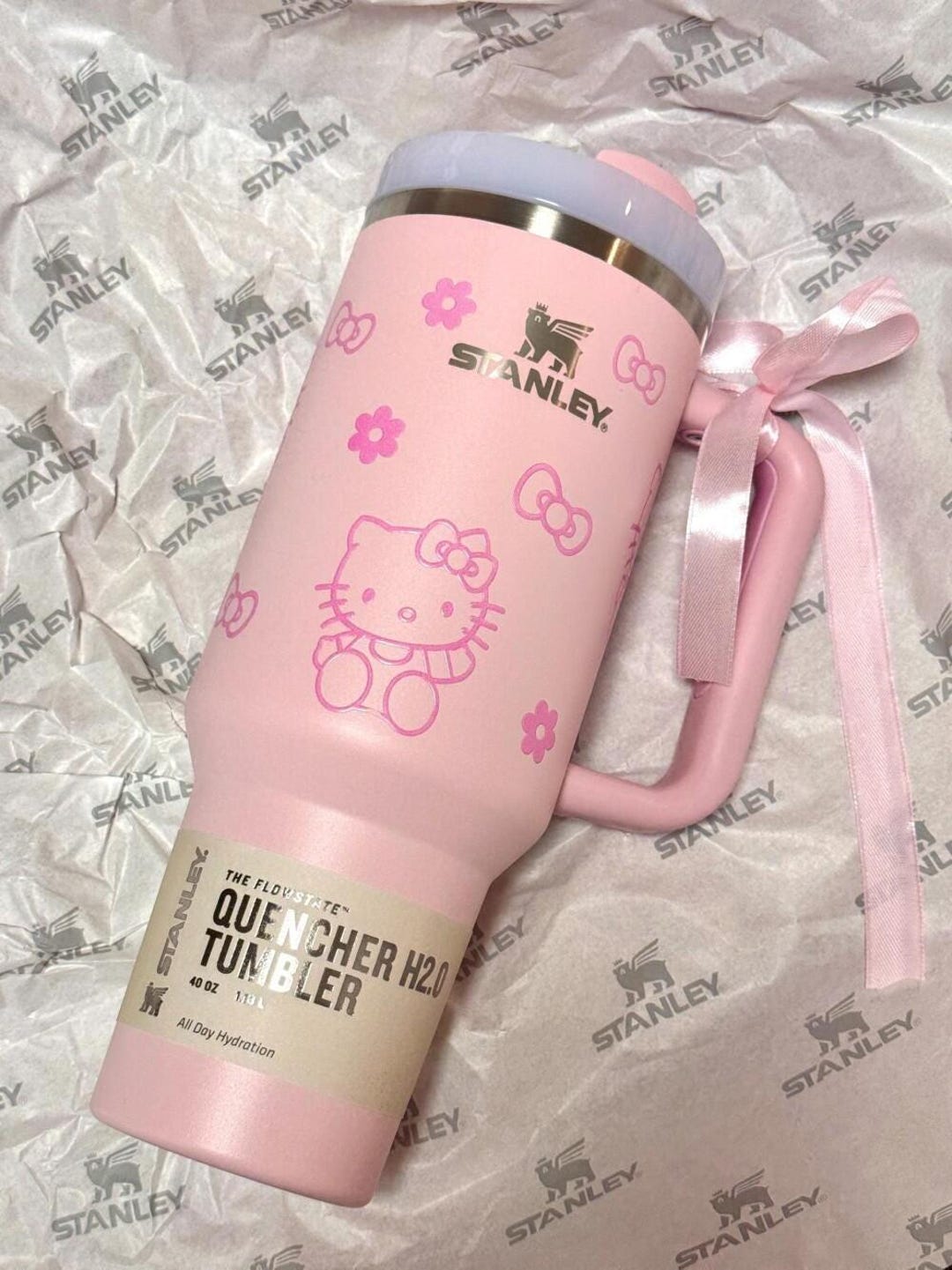Stanley Cup 40 Oz Quencher Pink in HELLO KITTY Self Customized 3d ...