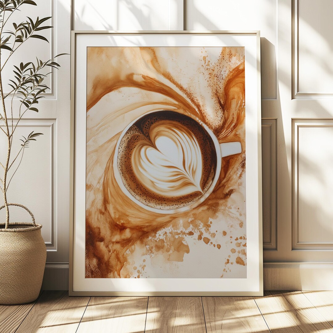 Abstract Coffee Wall Print, Modern Coffee Print, Digital Download ...