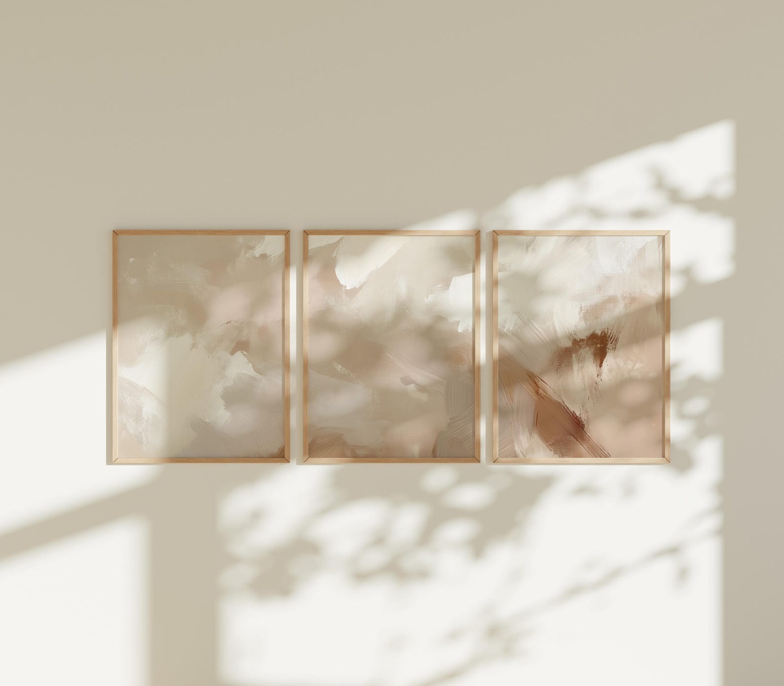 Modern Neutral Abstract Gallery Wall Art, Set of 3 Prints, Black Beige ...