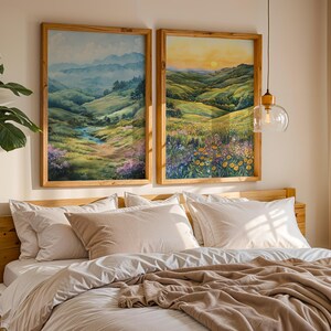 Serene Wildflowers Wall Art Set, Floral Decor, Set of 2 Prints ...