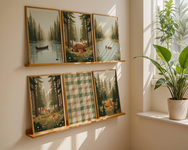 Woodland Animals Nursery Art, Forest Scene Prints, Kids Nature Decor ...