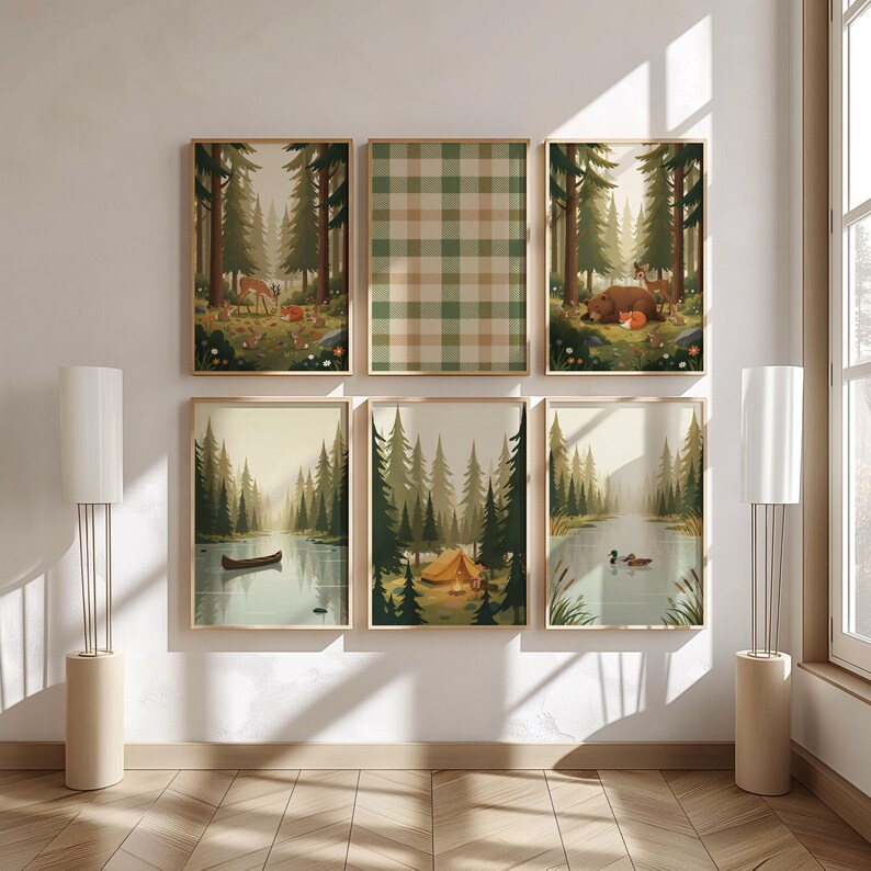 Woodland Animals Nursery Art, Forest Scene Prints, Kids Nature Decor ...