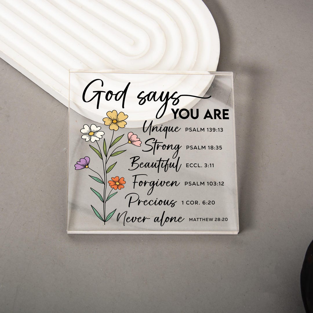 Personalized God Says You Are Bible Verse Acrylic Block Plaque, Custom ...