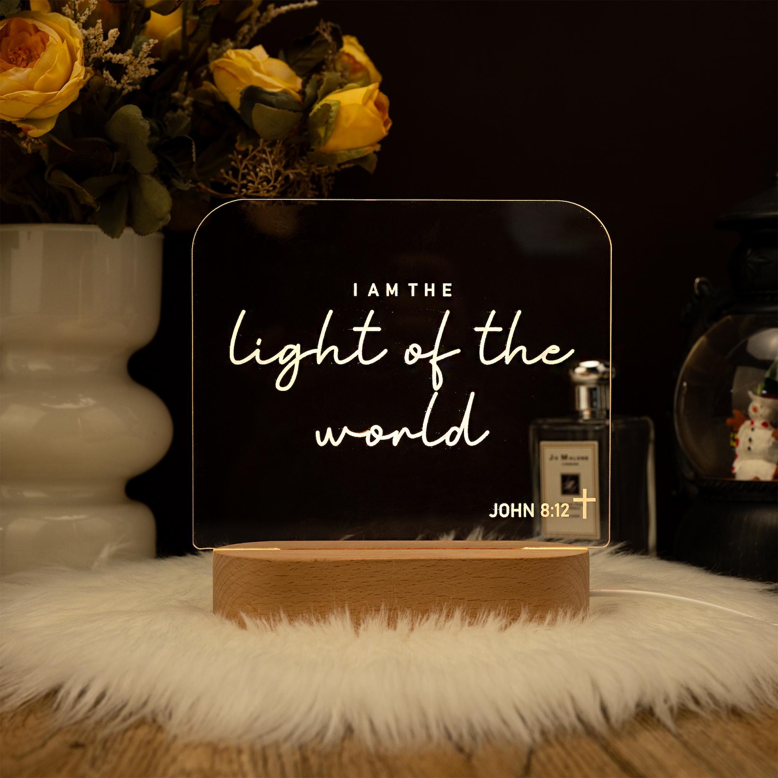 Personalized Bible Verse LED Light, Custom LED Night Light, Favourite ...