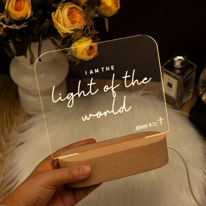 Personalized Bible Verse LED Light, Custom LED Night Light, Favourite ...