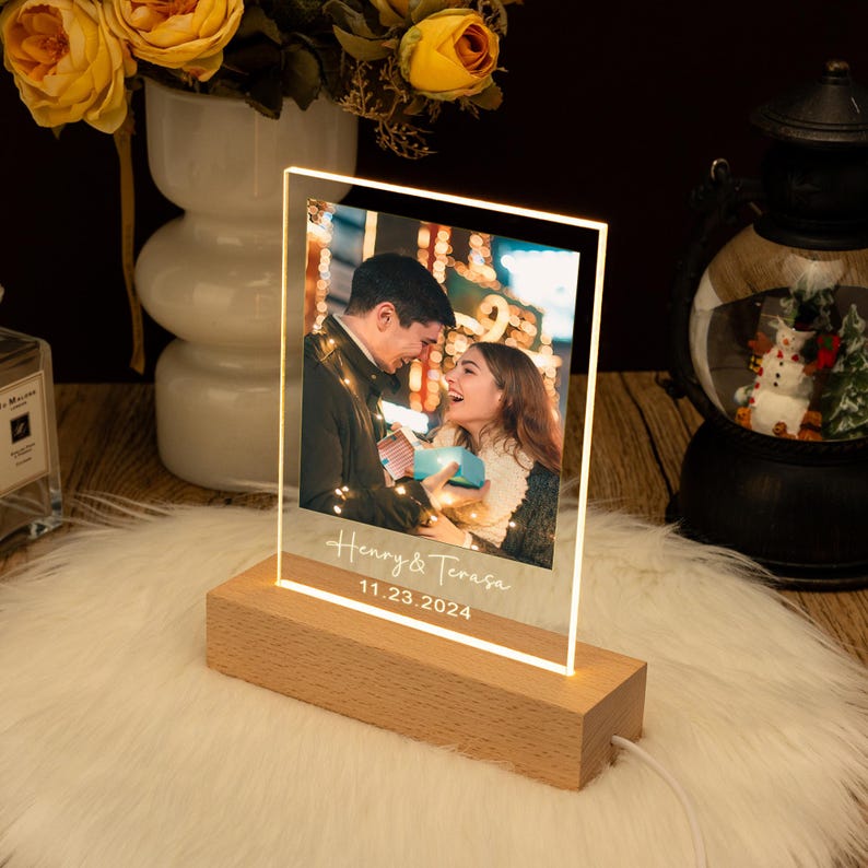 Peronalized Photo Night Light, Photo Collage LED Light, Custom Photo ...