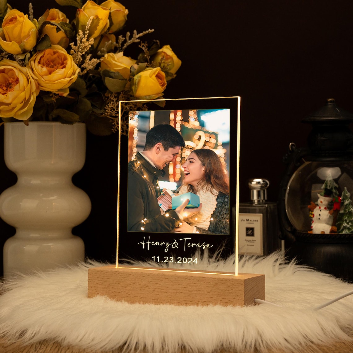 Peronalized Photo Night Light, Photo Collage LED Light, Custom Photo ...