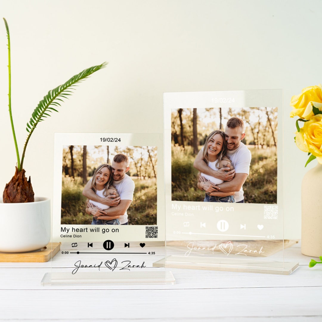 Personalised Song Plaque With Stand, Music Plaque Playlist, Song Photo ...