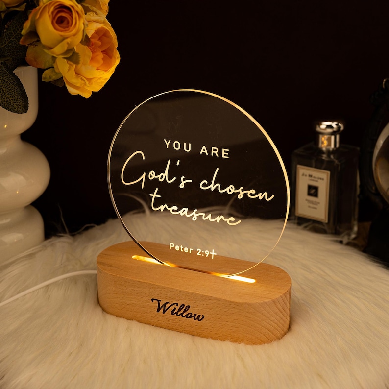 Personalized Bible Verse LED Light, Custom Favorite Bible Verse Gift ...