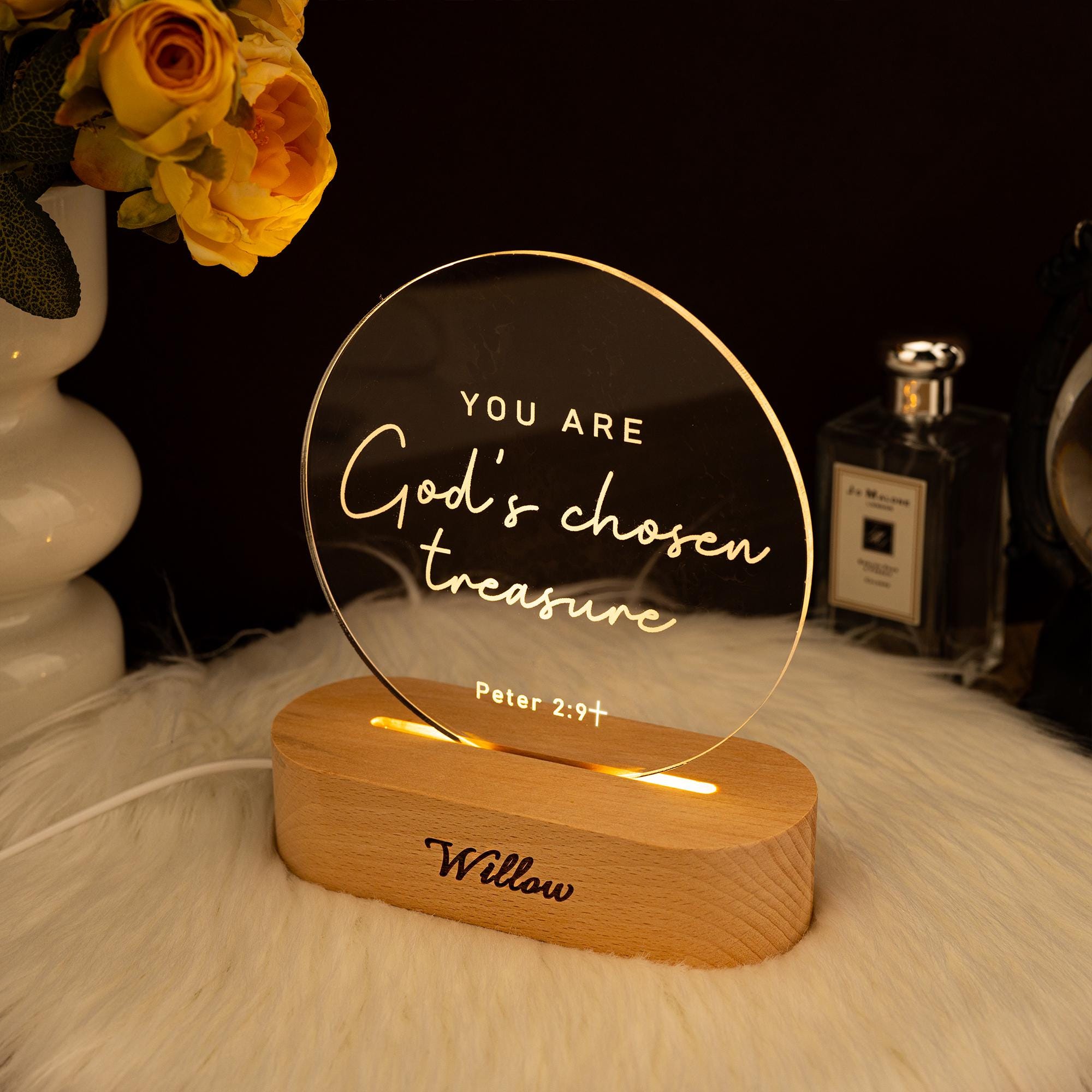 Personalized Bible Verse LED Light, Custom Favorite Bible Verse Gift ...