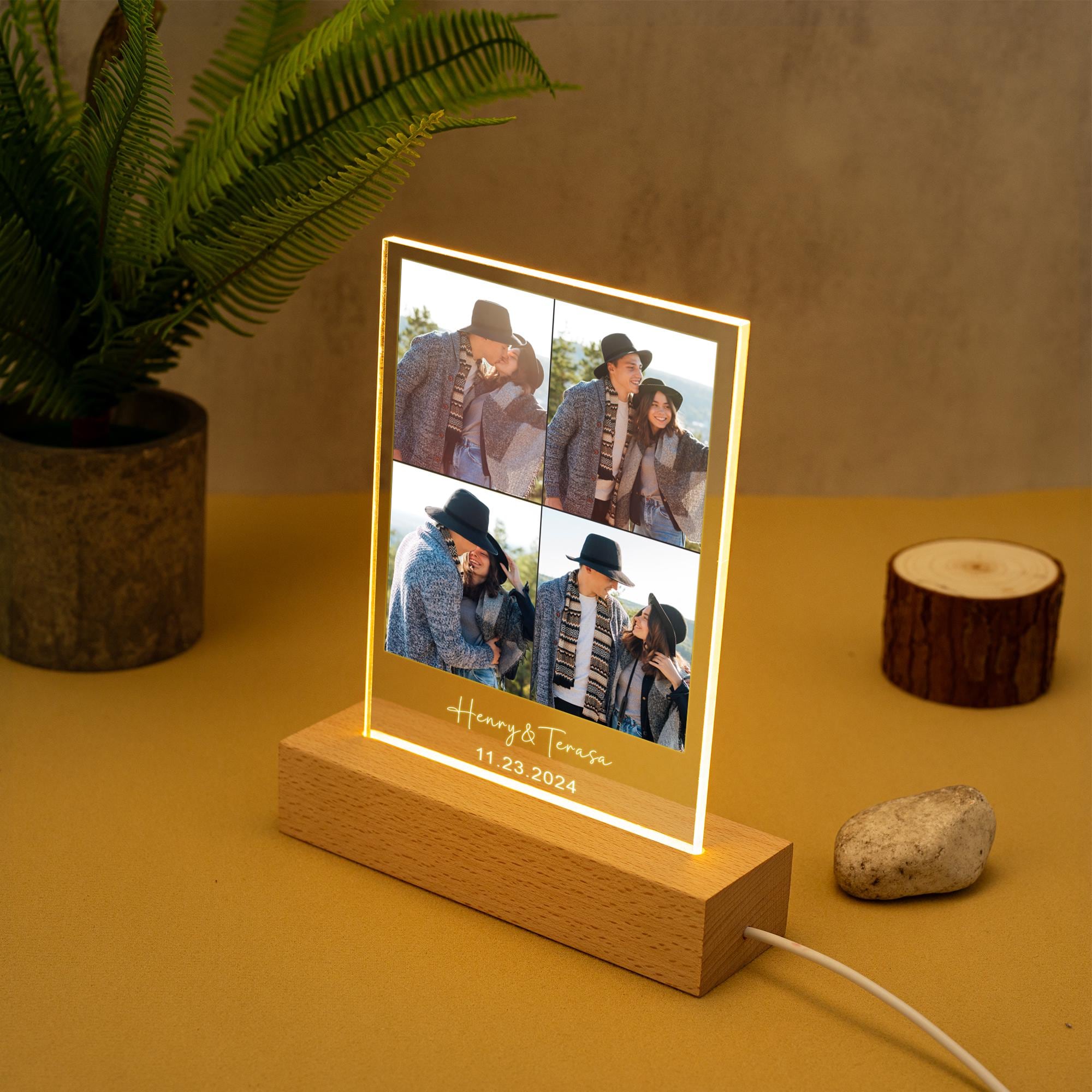 Peronalized Photo Night Light, Photo Collage LED Light, Custom Photo ...