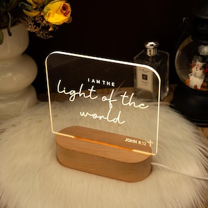 Personalized Bible Verse LED Light, Custom LED Night Light, Favourite ...