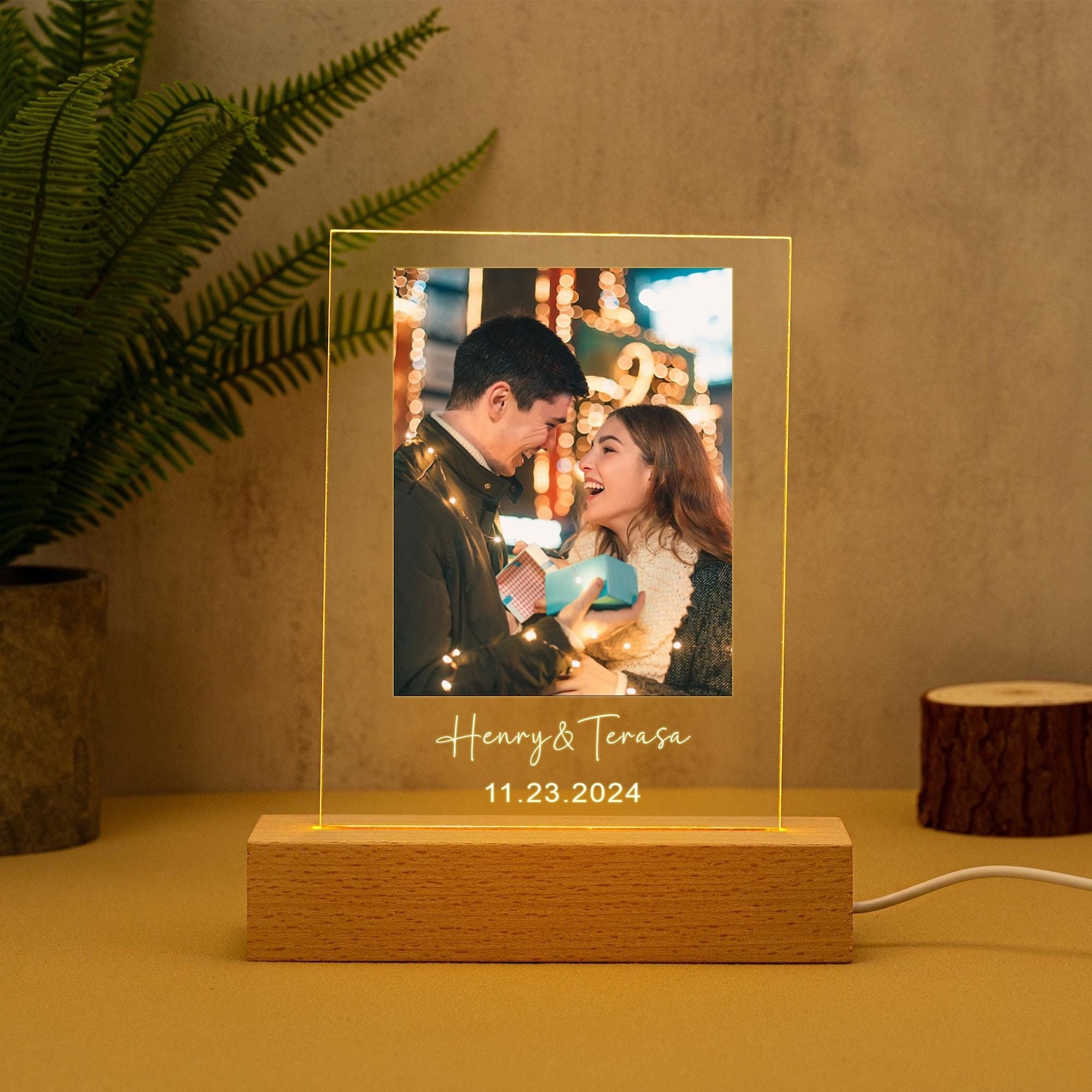 Peronalized Photo Night Light, Photo Collage LED Light, Custom Photo ...