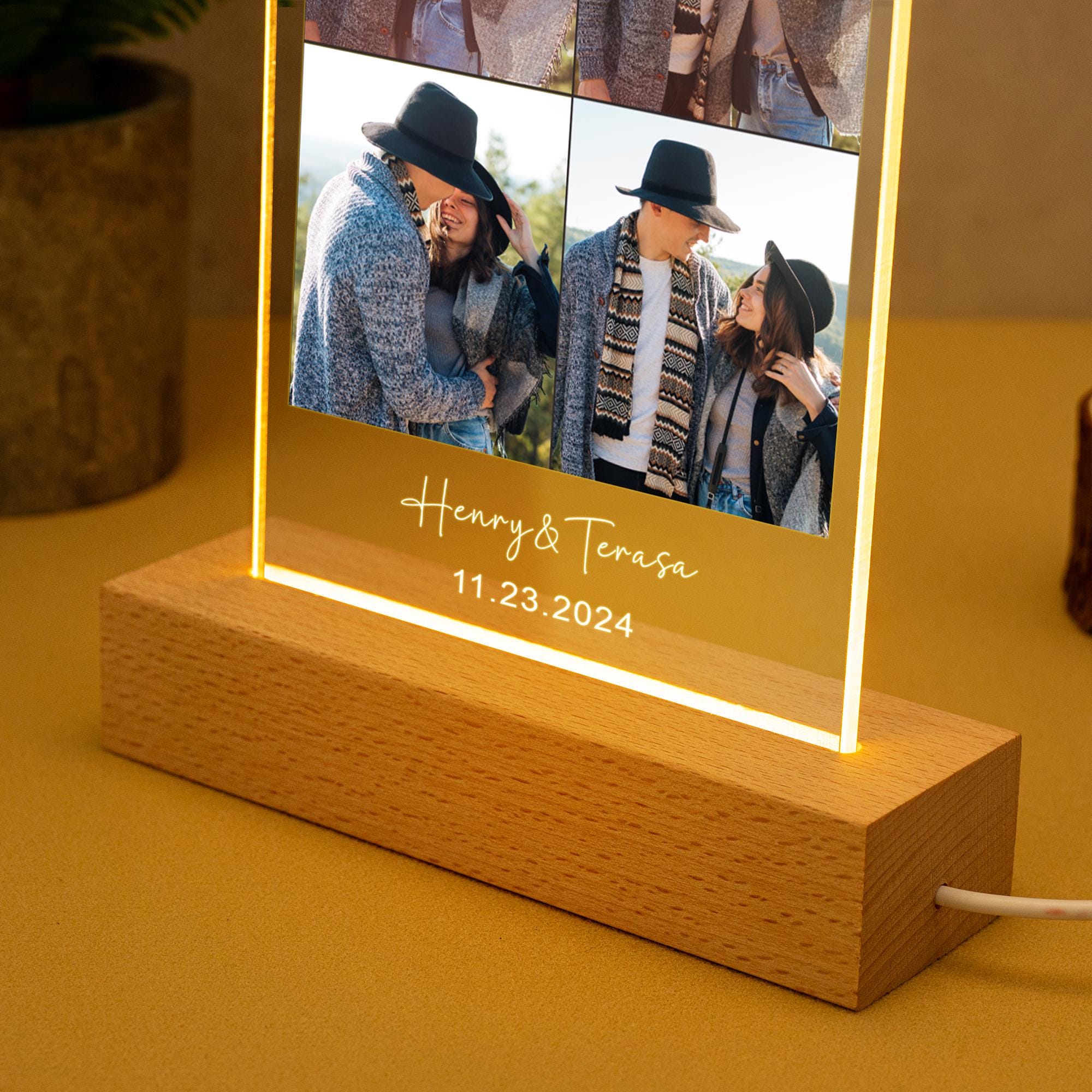 Peronalized Photo Night Light, Photo Collage LED Light, Custom Photo ...