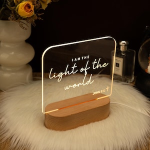 Personalized Bible Verse LED Light, Custom LED Night Light, Favourite ...