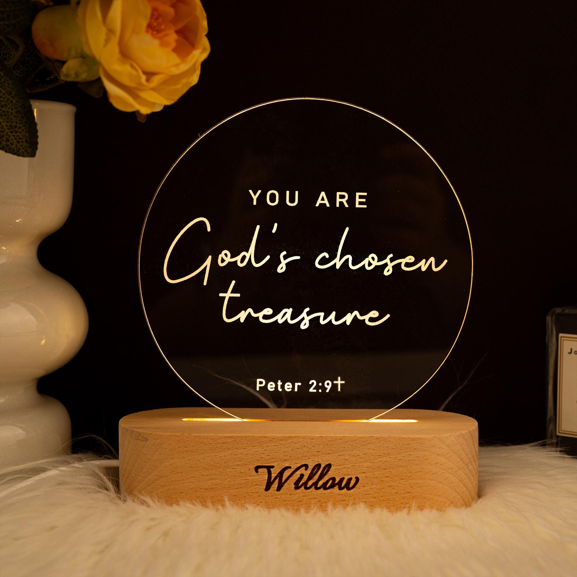 Personalized Bible Verse LED Light, Custom Favorite Bible Verse Gift ...