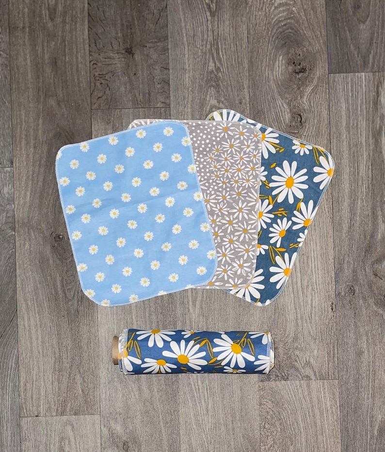 Daisy Set Reusable Paper Towels/spring Daisy/flower Print Paper Towels ...