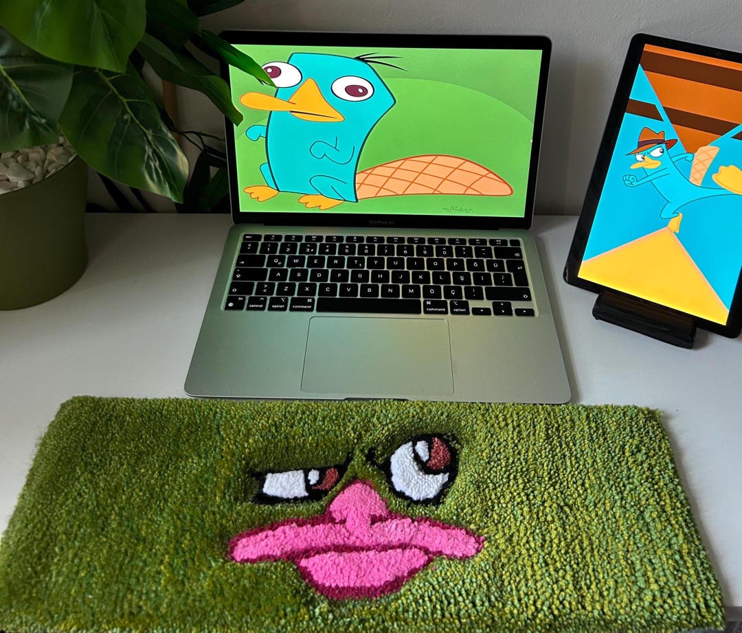Handmade Funny Face Tufted Keyboard Rug, Gamer Desk Decor - Etsy