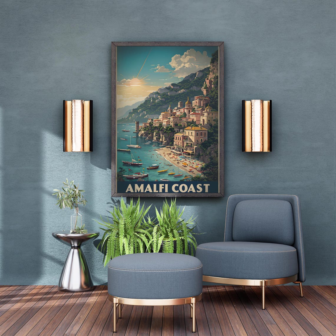 Amalfi Coast Poster, Amalfi Coast Print, Vintage Italy Poster, Amalfi ...