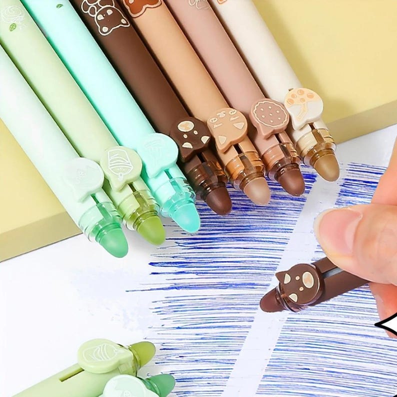 4 Pcs/lot Erasable Gel Ink Pen Set || Coffee Bear & Ice Cream Design ...