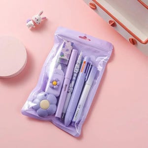 7 Pcs/lot Kawaii Pastel Stationery Set || Adorable Flower Design School ...