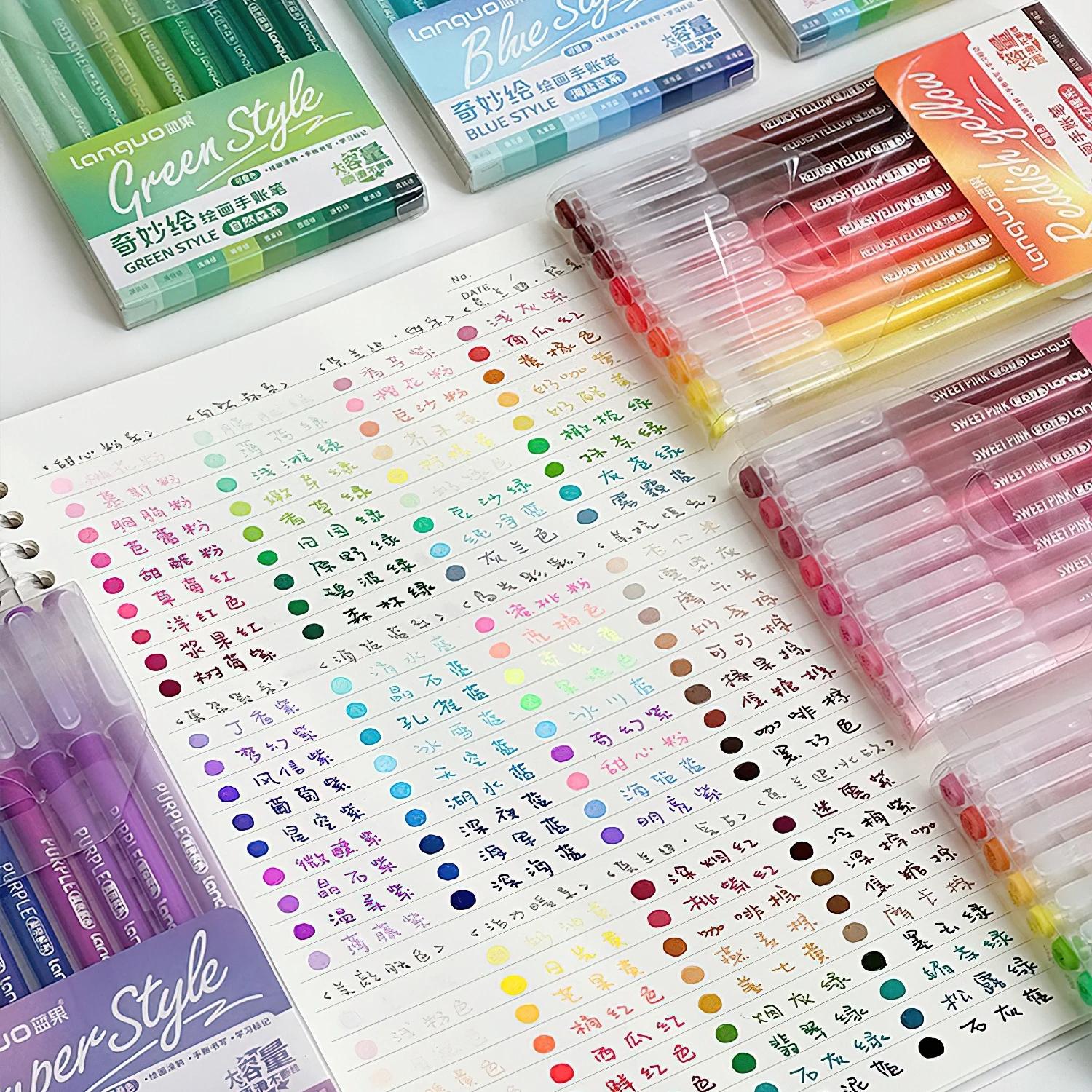 9 Pcs/lot Morandi Multi Color Pens Set || Gel Ink Vintage Marker Liner ...